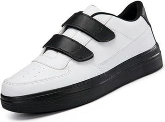 Generic ZBDP Augmentation de la hauteur Chaussures pour homme La semelle &eacute;paisse respirante Baskets d&eacute;contract&eacute;es blanches, Blanc Noir D70, 43.5 EU