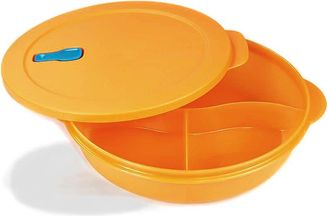 Tupperware CrystalWave Mikrowelle 1,9 L mit orangefarbenem Mikrowelleneinsatz