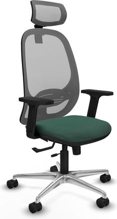 Piqueras y Crespo Gepolsterter B&uuml;rostuhl mit 2D-Armlehnen, h&ouml;henverstellbare Lendenwirbelst&uuml;tze und h&ouml;henverstellbares Kopfteil, neigbar, ausgestattet mit Syncro/Trasla