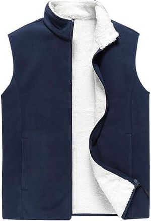 Generic Gilet polaire sans manches pour homme - Gilet dhiver en polaire avec fermeture &eacute;clair - Gilet de sport en peluche - Veste thermique douillette - Gilet