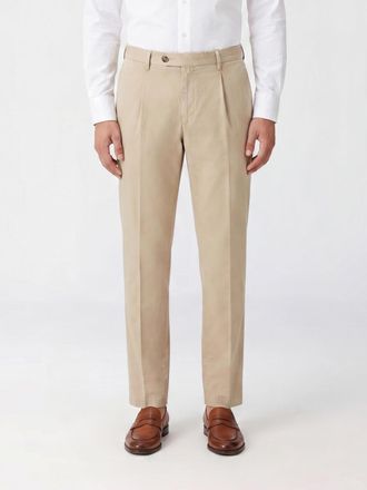 BRIGLIA 1949 Pantalon de tailleur slim fit en coton et lin &agrave; poches italiennes