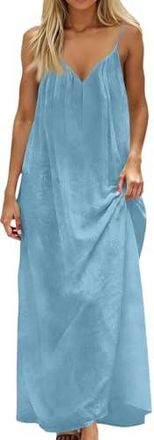 Generic Robe caraco dos nu pour femme, robe d&eacute;t&eacute; d&eacute;contract&eacute;e 2026, robe d&eacute;t&eacute; d&eacute;contract&eacute;e &agrave; dos ouvert, robe d&eacute;t&eacute; pour la plage, les vacances avec noeud dans