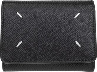 Maison Margiela unisex, Accessoires, Noir, Taille: ONE Size Portefeuille Tri-fold &agrave; quatre points de couture