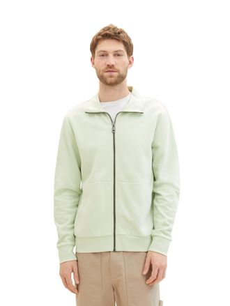 Tom Tailor Herren Sweatjacke mit Stehkragen, 35169 - Tender Sea Green, L