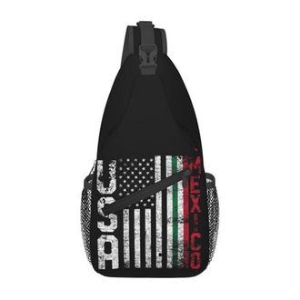 Generic Drapeau Mexicain-Am&eacute;ricain Sac Poitrine Pratique Sacs &Agrave; Dos L&eacute;ger Sac &Agrave; Dos Bandouli&egrave;re Pour Sport Camping Homme