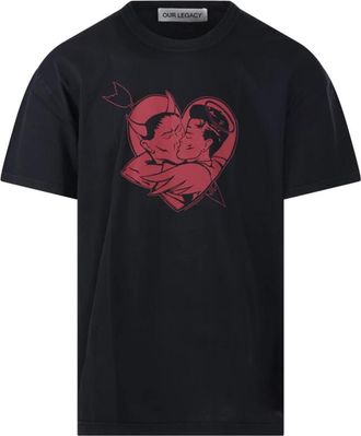 Our Legacy Homme, Tops, Noir, Taille: XL Love Story Print Loose T-Shirt