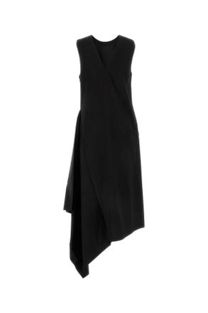 Uma Wang Womens Black Viscose Blend Aura Dress Exterior: Cotton Abiti