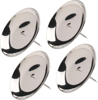 NKlaus 4X Adventskranz Kerzenteller Ø12cm Kranzteller Advent mit Dorn Messing Silber 10667