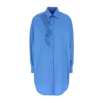 Ermanno Scervino Cerulean Blue Oversize Poplin Hemd - - Dresses - Damen - Blau - XS