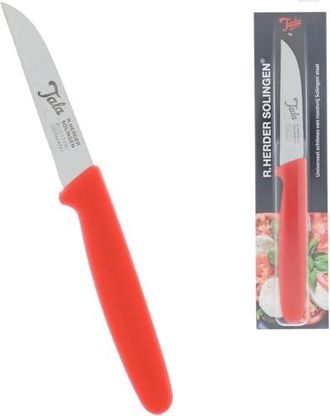 Tala R.Herder Schälmesser - Solingenstahl - Roter PP Griff - Universalmesser - Rostfrei - Scharf & Spülmaschinengeeignet - 19,5 cm - Gewicht 19,36 g