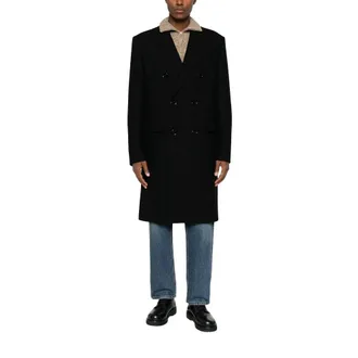 Ami Klassischer zweireihiger Mantel - - Coats - Herren - Schwarzk - L