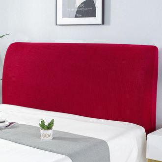 Generic Dehnbarer staubdichter Bettkopfteil Bezug Schutz in voller Gr&ouml;&szlig;e und einfarbigem Kopfteil Bezug Schutz f&uuml;r Schlafzimmerdekoration Rot Volle L&auml;nge: 110