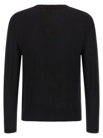 Jil Sander Logo-Embroidered Virgin Wool Sweater - Black