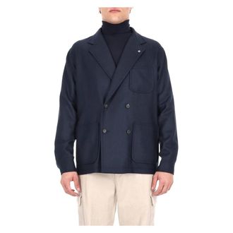 Tagliatore Braun Double-Breasted Jacket - - Jackets - Herren - Blau - XL