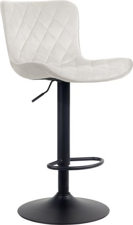 Clp Barhocker Emma I H&ouml;henverstellbarer Barstuhl I 360&deg; Drehstuhl Mit R&uuml;ckenlehne F&uuml;r K&uuml;che Und Bistro, Farbe:Creme, Material:Samt