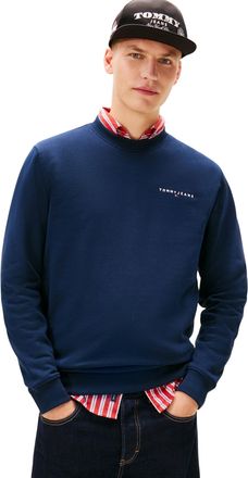 Tommy Jeans Herren TJM REG LINEAR Crew EXT DM0DM20249 Pullover Sweatshirt, Blau (Dark Night Navy), XXL, Blau (Dark Night Navy), XXL