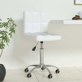 vidaXL Chaise de bureau pivotante Blanc Similicuir Vidaxl