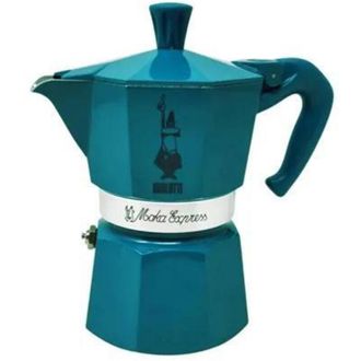 Bialetti Moka Express Zima Kaffeemaschine t&uuml;rkis 3 Tassen