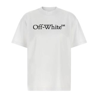 Off-white Logo Print Baumwoll-T-Shirt - - Tops - Damen - Wei&szlig; - L