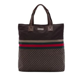 Gucci Pre-owned Bedruckte Nylon-Tragetasche - - Pre-owned - Damen - Braun - ONE SIZE