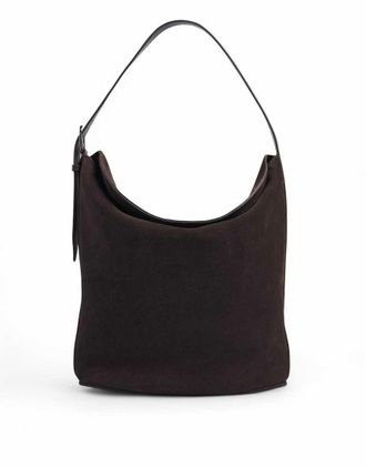NA-KD Cabas en daim avec superposition - Marron fonc&eacute;