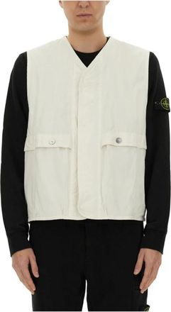 Stone Island Homme, Vestes, Beige, Taille: XL Cotton Ripstop Vest