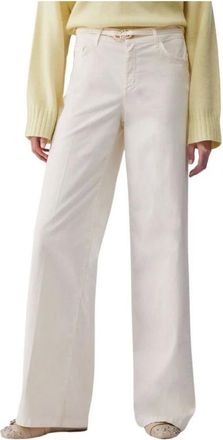 Liu Jo Femme, Pantalons, Blanc, Taille: W28 Pantalon Chino en Satin