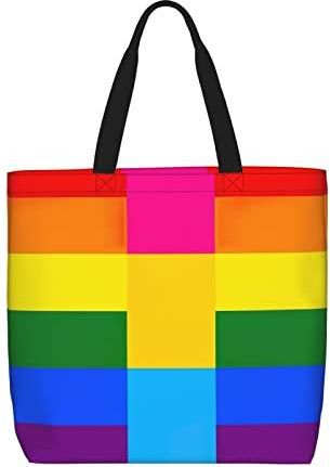 Generic Sac Fourre-Tout Drapeau Des Alli&eacute;s H&eacute;t&eacute;rosexuels Sac &Agrave; Provisions Pliable Lavables Sacs En Toile, Pour &Eacute;cole, Shopping, Tous Les Jours, Femmes