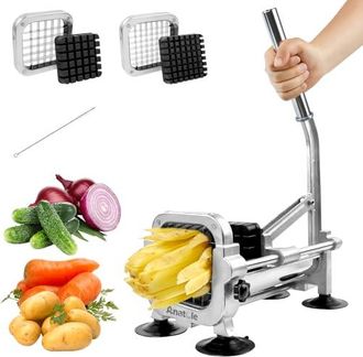 Anatole Coupe-Frites Professionnel avec 13mm 9mm Lames en Acier Inoxydable Coupe Pomme de Terre pour Frite Manuel avec 4 Ventouses pour Carotte Concombre Oign