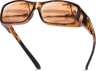 Duco Herren und Damen Sonnenbrillen Polarisiert Unisex Brille UV400 Schutz Wrap Around Blendschutz &Uuml;berbrille f&uuml;r Brillentr&auml;ger Fit-over Polbrille 8953 (L 