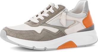 Gabor Damen Low-Top Sneaker, Frauen Halbschuhe,schn&uuml;rschuhe,schn&uuml;rer,stra&szlig;enschuhe,Strassenschuhe,Sportschuhe,Creme/salvia/orange,37 EU / 4 UK