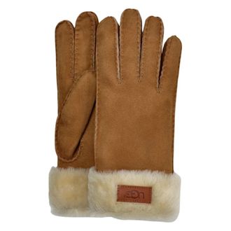 UGG Handschuh mit umgeschlagenem B&uuml;ndchen in Cognac - - Accessories - Damen - Braun - L