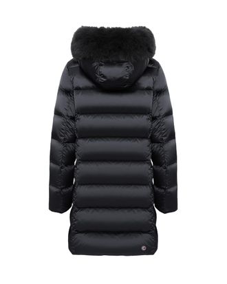 Colmar Womens Puffer Jacket With Detachable Faux-Fur Trim Black