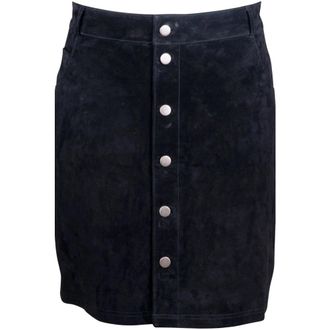 BTF-CPH Button-front Suede Skirt - - Skirts - Damen - Schwarzk - XL