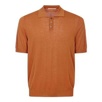 Hindustrie Polo aus Baumwolle mit kurzen &Auml;rmeln - - Tops - Herren - Orange - L