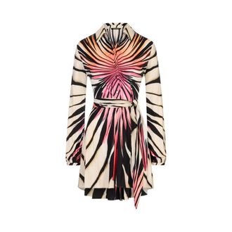 Roberto Cavalli Femme, Robes, Multicolore, Taille: 36 FR Robe Mini Imprim&eacute;e Ray of Paradise