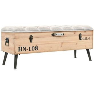 vidaXL Vidaxl - Banc de rangement 110 cm Bois de sapin massif