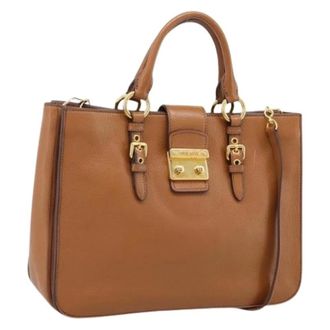 Miu Miu Sac cabas Pre-owned - Femme - Pre-owned - Brun - Taille: ONE Size