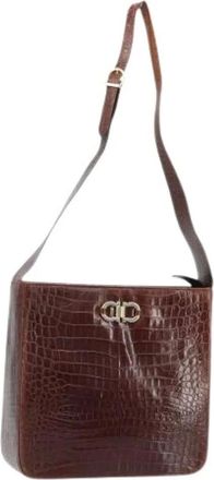 Ferragamo Sac bandouli&egrave;re en cuir doccasion - Femme - Pre-owned - Brun - Taille: ONE Size