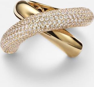 Engelbert Bague Cross Loop Big en or 18 ct et diamants