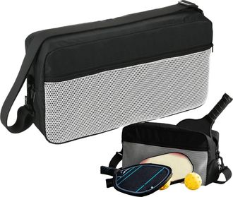 Generico Pickleball Ausr&uuml;stungstasche: Pickleball-Schl&auml;ger, Aufbewahrungskugeln | Pickleball-Tasche f&uuml;r M&auml;nner und Frauen, weicher Rei&szlig;verschluss, Netztasche, 