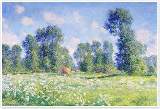 Posterlounge Fr&uuml;hling in Giverny I Poster von Claude Monet 90 x 60 cm Wandbilder Wanddeko