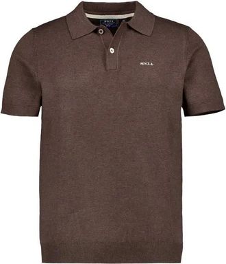 N.Z.A. Herren Polo-Shirt braun Feinstrick