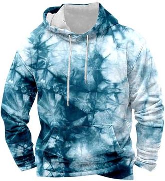 Generic Sweat a Capuche Homme Hooded Sweatshirt Sweats &agrave; Capuche Sportif Homme Tie-Dye Imprim&eacute; pour Un Look D&eacute;contract&eacute; et Confortable