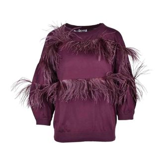 Brunello Cucinelli Luxuri&ouml;ser Bordeaux Pullover - - Knitwear - Damen - Lila - 2XL