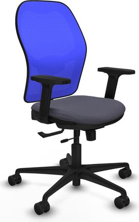 Piqueras y Crespo Schreibtischstuhl mit 2D-Armen, h&ouml;henverstellbare Lendenwirbelst&uuml;tze, ausgestattet mit Syncro/Traslack und injiziertem Schaumstoff, Blau/Dunkelgrau