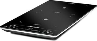 Rommelsbacher Doppelkochplatte CT 3430/IN, Induktion, vertikale Bauform, platzsparend, 2 Heizzonen, 10 Leistungssturen, 10 Temperaturstufen, Timer, Slider Touch & T