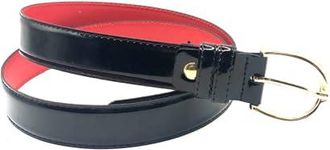 Generic CEINTURE FEMME 3 CM 0030-1 VERNIS NOIR TAILLE 115, schwarz., TAILE MAAT 85