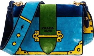 Prada Crossbody Bags - Prada Velvet FW17 Trompe Loeil Crossbody Bag - Gr. unisize - in Blau - f&uuml;r Damen
