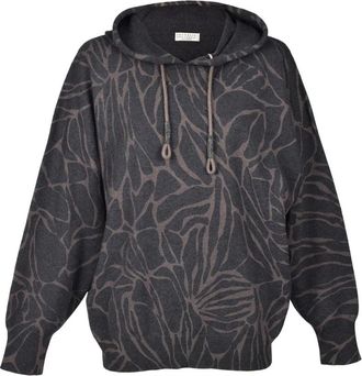 Brunello Cucinelli Femme, Sweatshirts et sweats &agrave; capuche, Noir, Taille: 40 FR Wool Sweat &agrave; capuche avec poche avant et finitions c&ocirc;tel&eacute;es